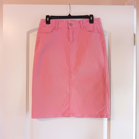 Inherit | Skirts | Inherit Pink Pencil Denim Skirt | Poshmark